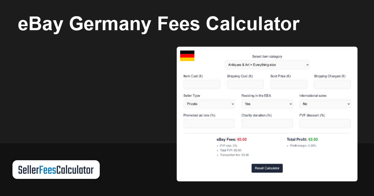 eBay Germany Fee Calculator - Accurate Seller Fee Breakdown