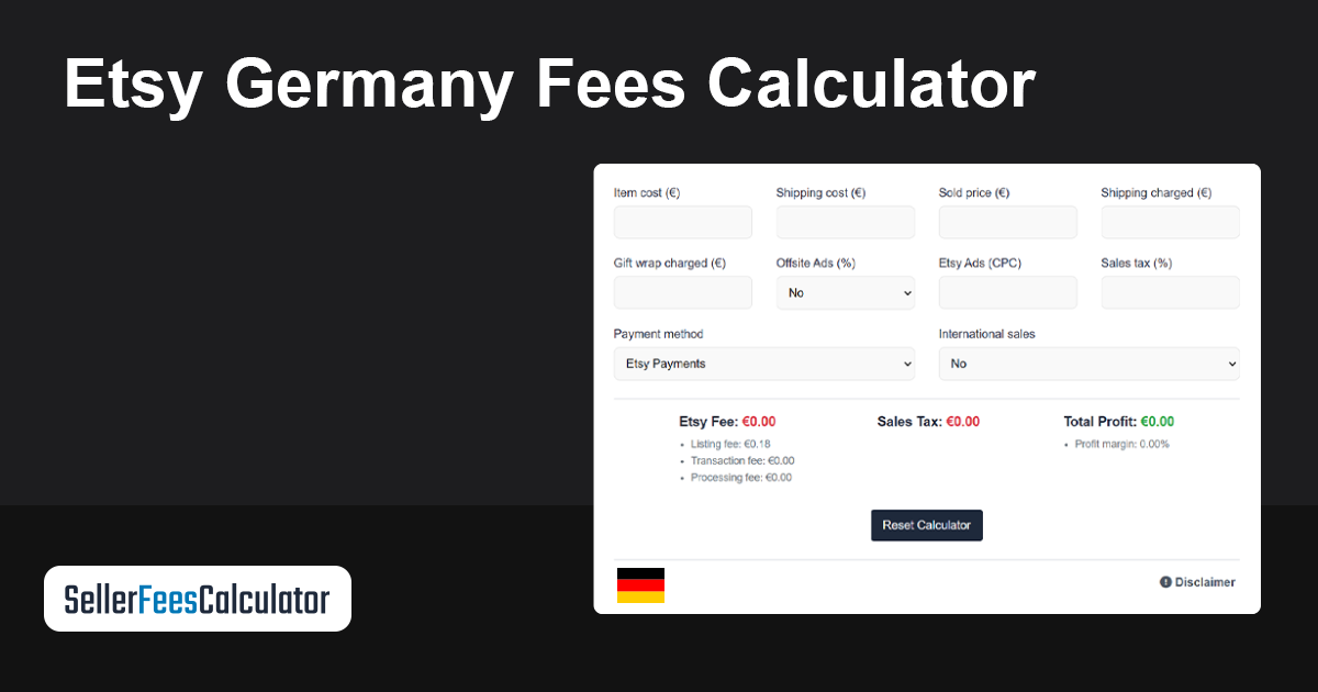 Etsy Germany Fee Calculator - Accurate Fee Breakdown