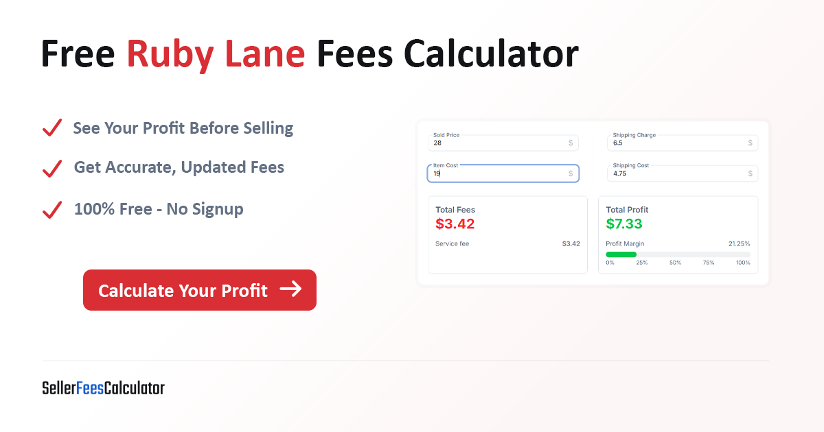 Ruby Lane Fee Calculator - Accurate Fee Breakdown